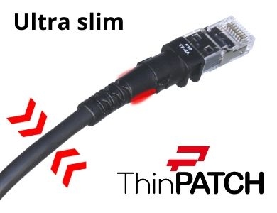 Unshielded ThinPATCH thin RJ45 cables